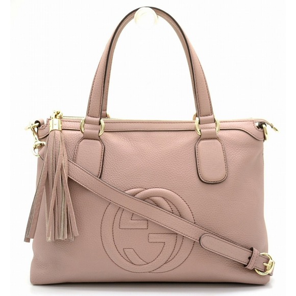 Gucci | Bags | Gucci Soho Interlocking Gg 2way Shoulder Bag Tassel Leather Pink | Poshmark